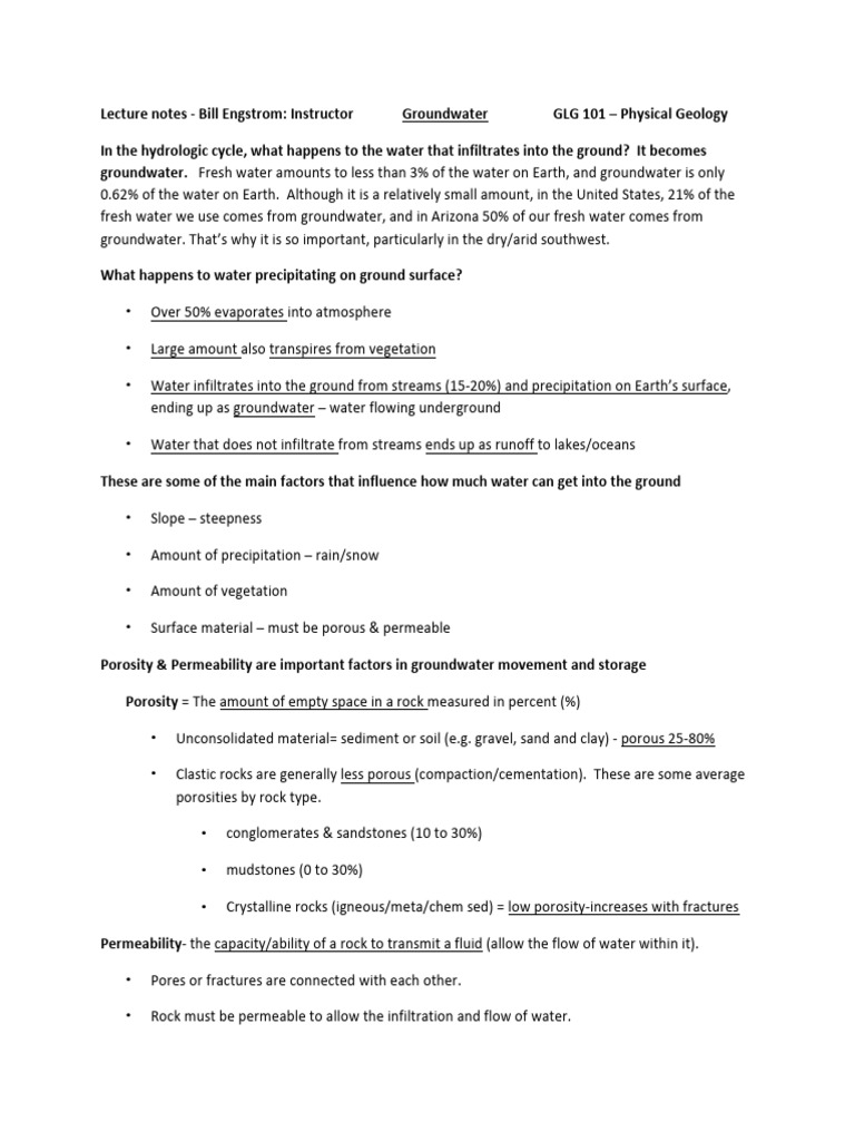 Groundwater | PDF | Aquifer | Groundwater