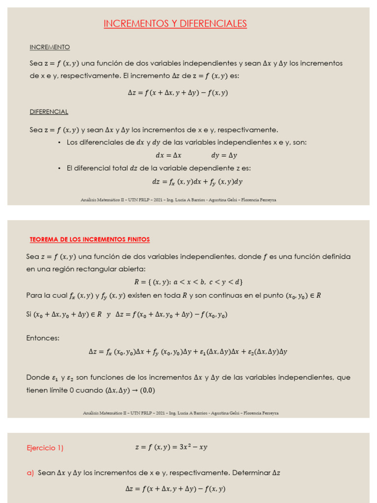8 - Incrementos y Diferenciales PRÁCTICA | PDF | Matemáticas Aplicadas ...