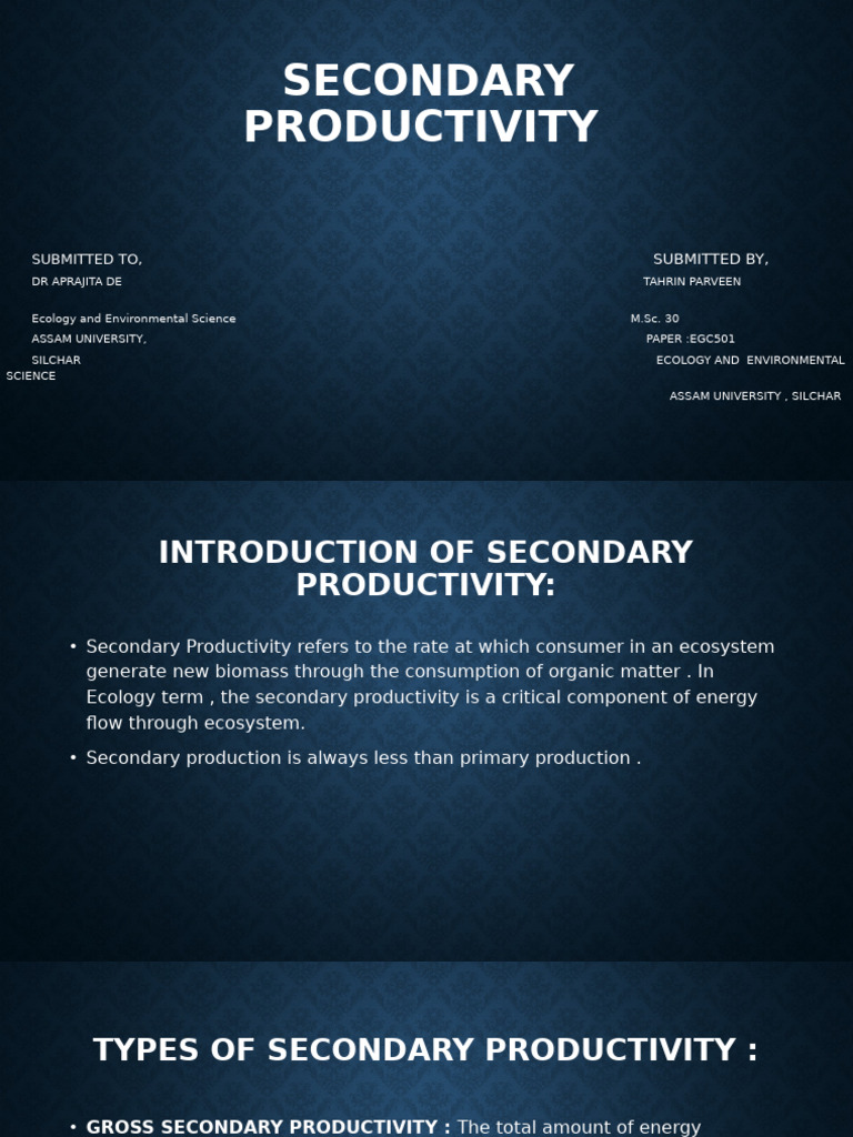 Understanding Secondary Productivity in Ecosystems | PDF | Food Web ...