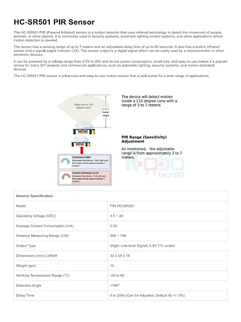 HC-SR501 Pir | PDF