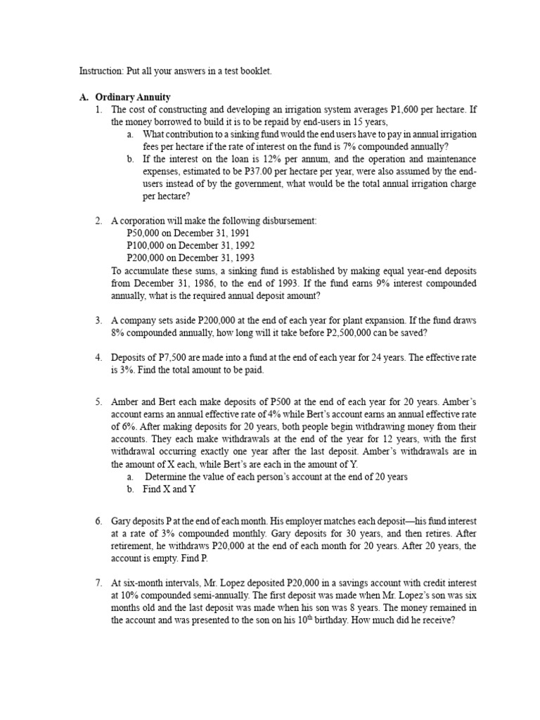 Engineering Economy PS for Midterm | PDF | Interest | Life Annuity