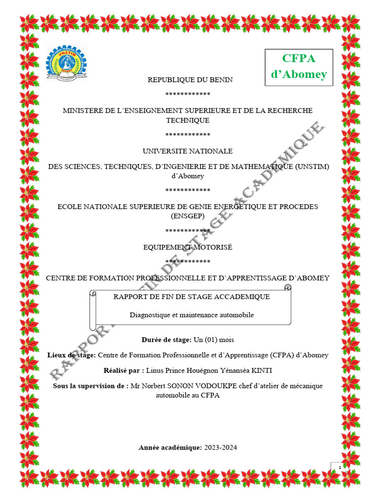 RAPPORT de FIN de STAGE - 023718 - Yenansea Houegnon Prince Linus KINTI ...