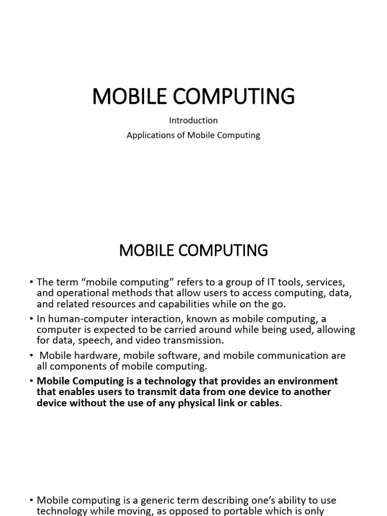 Mobile Computing Pdf Mobile Computing Mobile Phones