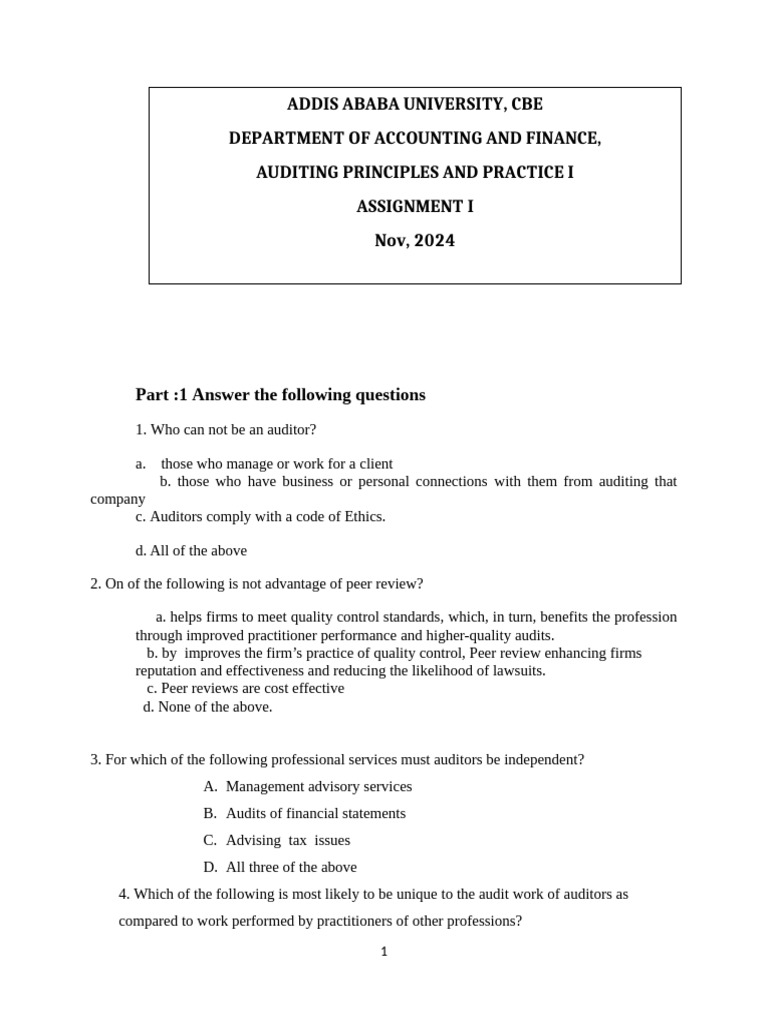 Assignmnet I and Exercise | PDF
