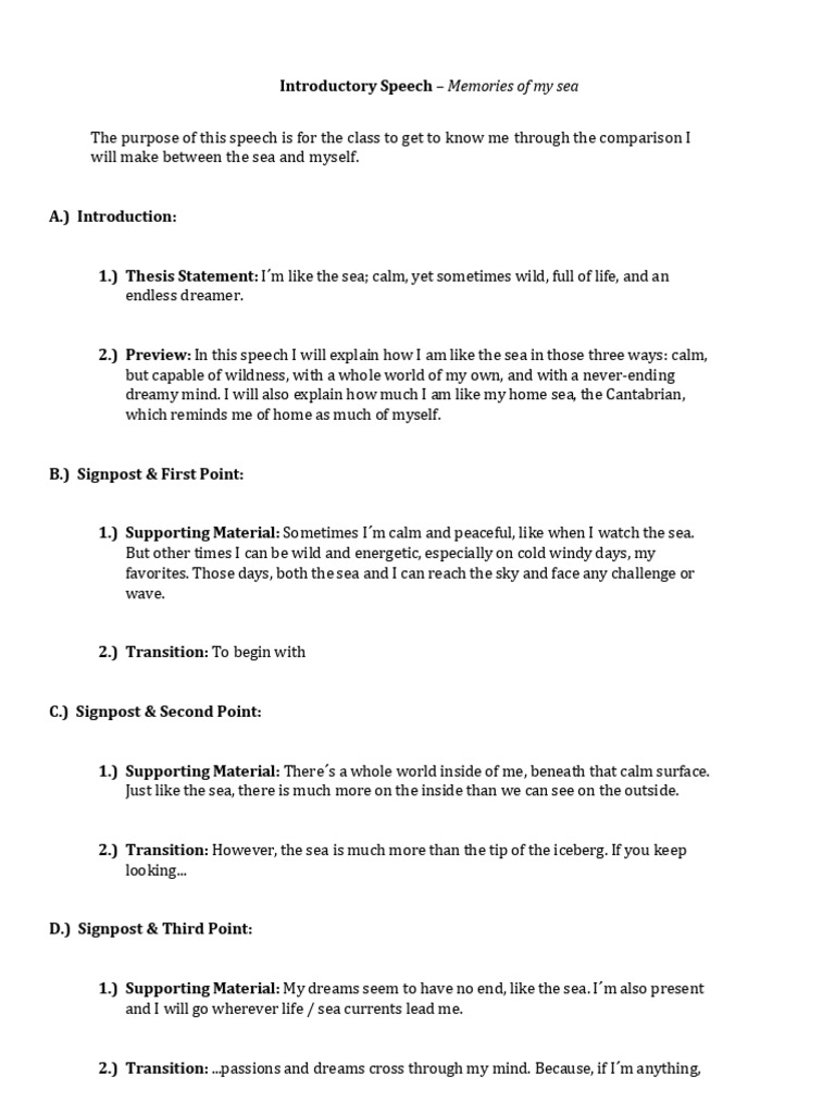 Introductory Speech Outline Pdf – AQNY