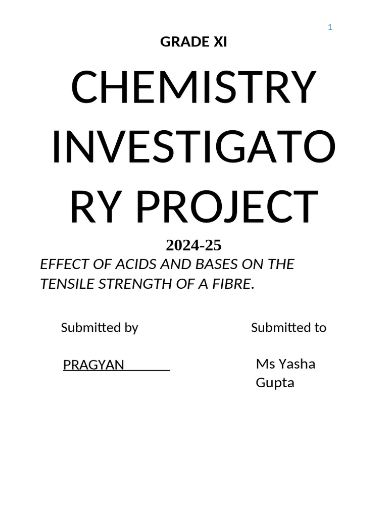 Chemistry Investigatory Project Grade 11 | PDF | Caffeine