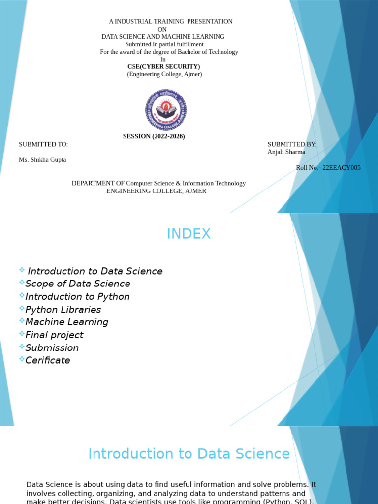 Anjali_It_Presentation_2024 | PDF | Machine Learning | Data Science