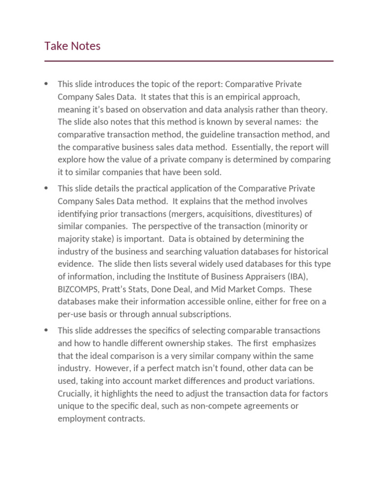 report notes | PDF | Valuation (Finance) | Real Estate Appraisal