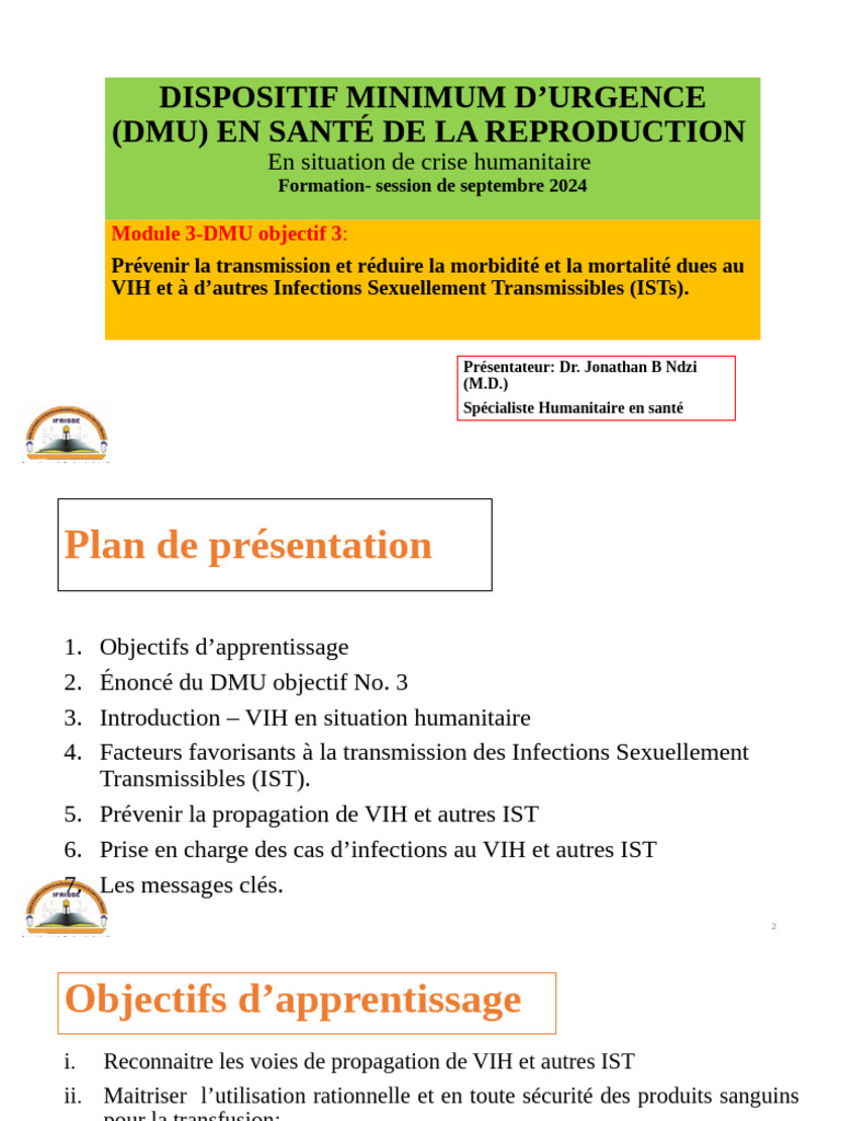 Final - 26022024 - Module 3- Dmu Objecif 3 - Prevenir Les Vih-Ist | PDF | Infection sexuellement ...