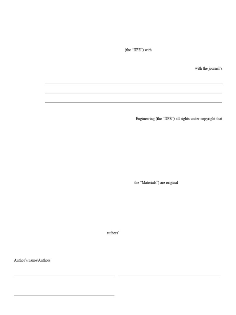 IJPE Copyright Form | PDF | Copyright | Freedom Of Expression Law