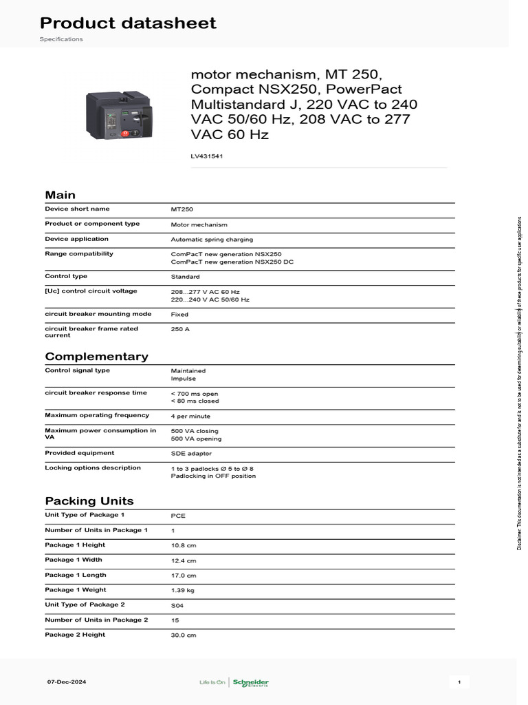Schneider Electric ComPacT NSX New Generation LV431541 | PDF ...