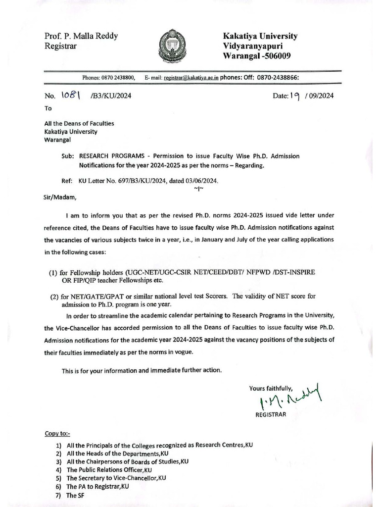 2759 - PHD Notification 202425 RULES | PDF