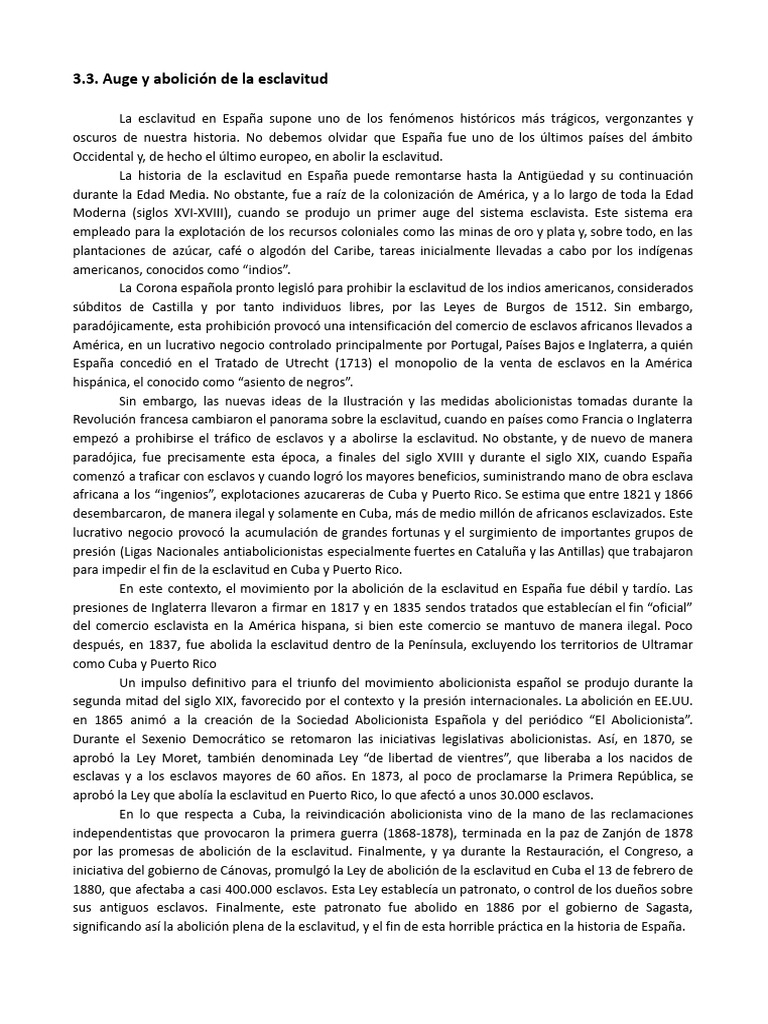 3.3. Auge y Abolición de La Esclavitud | PDF | Esclavitud | Abolicionismo
