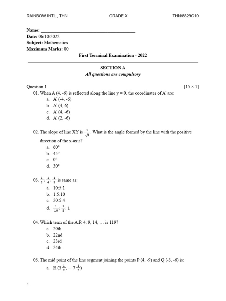 first term exam - rainbow - from ryan | PDF | Qualifications
