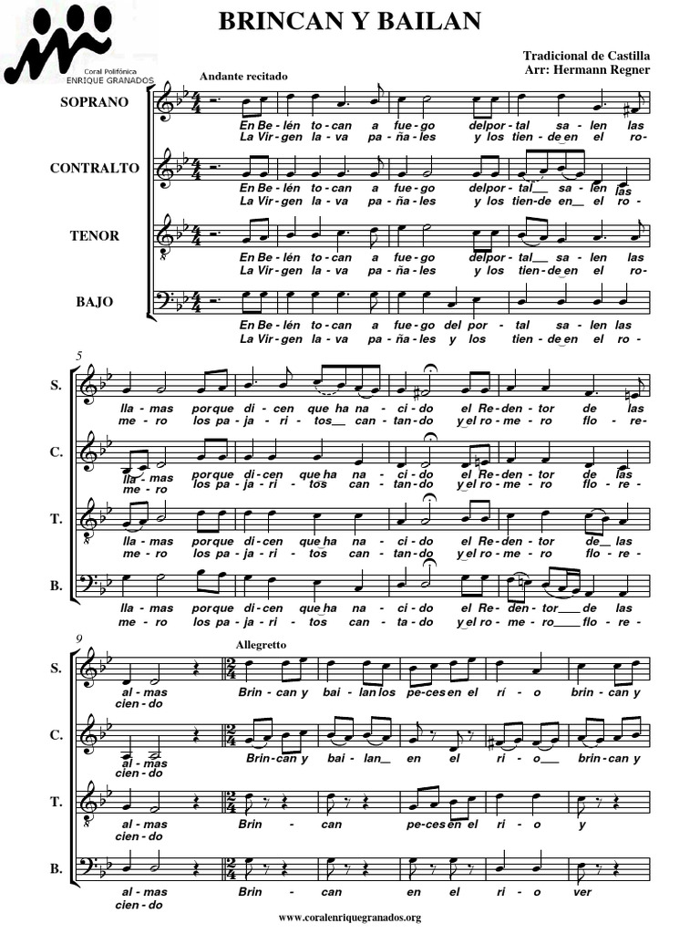 "Brincan y Bailan: Partitura Coral" | PDF