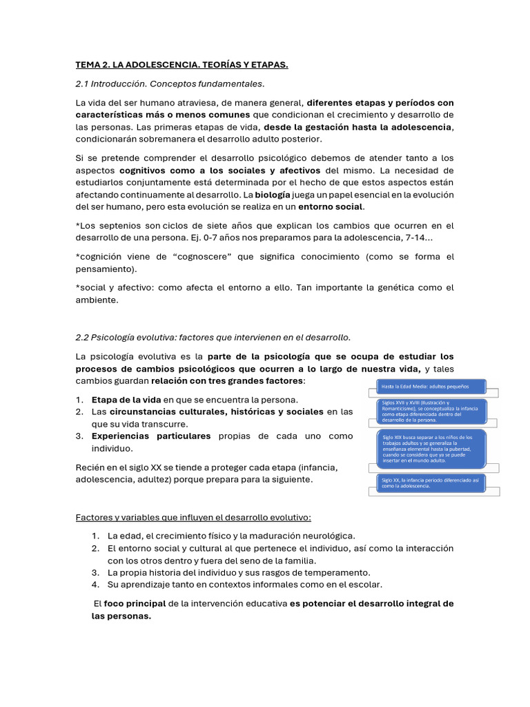 Tema 2 Adp | PDF | Adolescencia | Adultos