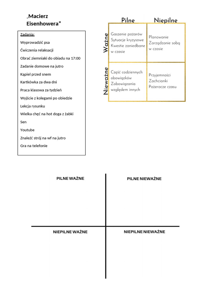 Macierz Eisenhowera | PDF
