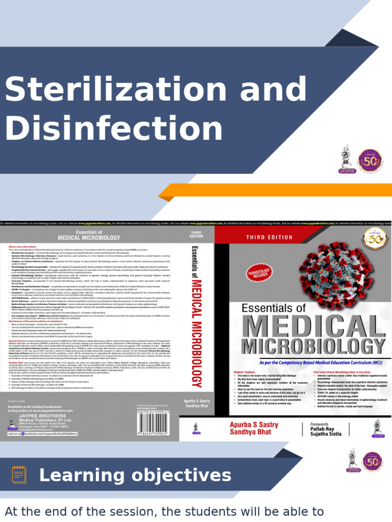 Chapter 23 - Sterilisation and Disinfection | PDF | Sterilization (Microbiology) | Disinfectant