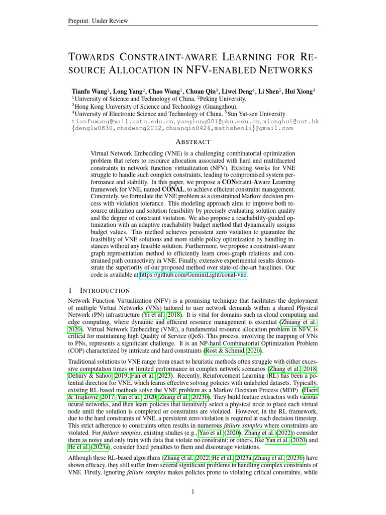 Towards Constraint-Aware Learning For Resource Allocation in NFV-Enabled Networks | PDF ...