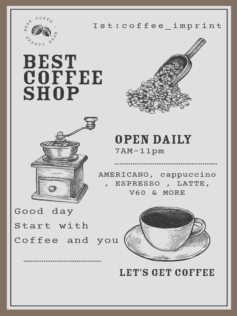 Best Coffee Shop: Open Daily | PDF