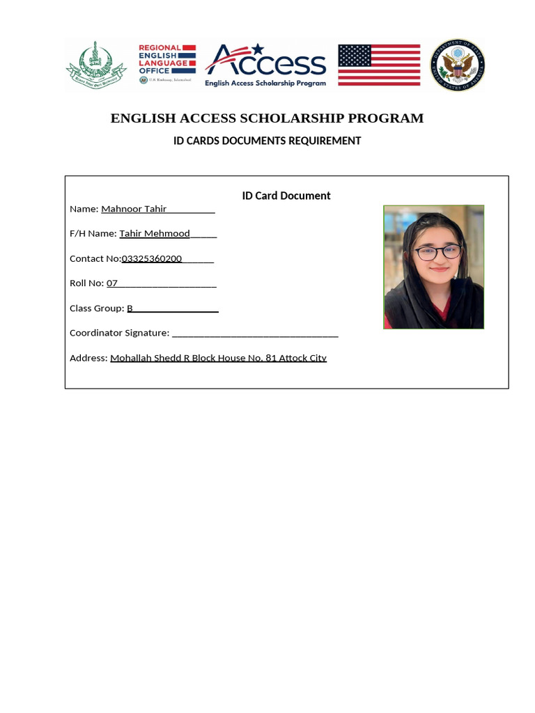 Student Cards Documents | PDF