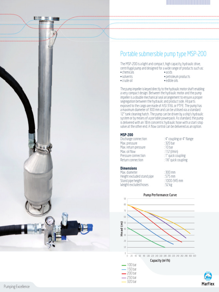 MSP-200 Portable Submersible Pump Overview | PDF | Pump | Pipe (Fluid ...