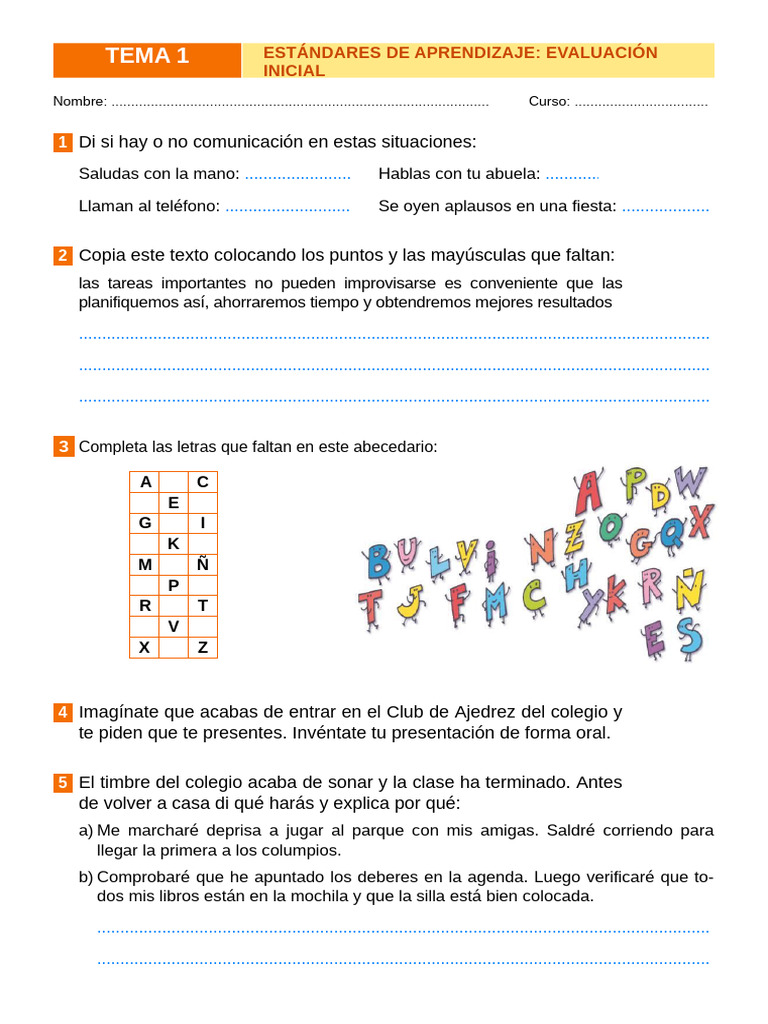 Lengua 3 B Ev Tema 010 | PDF | Comunicación