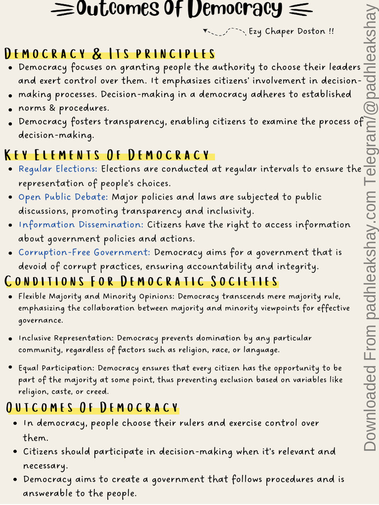 Class notes | PDF | Democracy | Political Ideologies