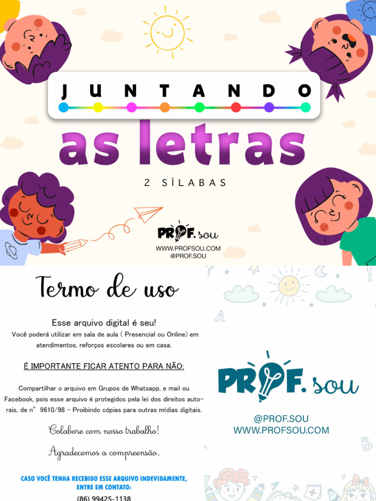 Juntando as Letras - 2 Sílabas | PDF