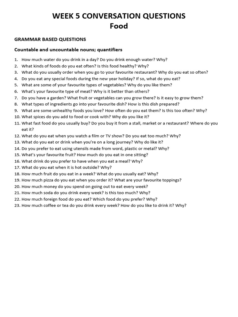 Week 5 Conversation Questions | PDF