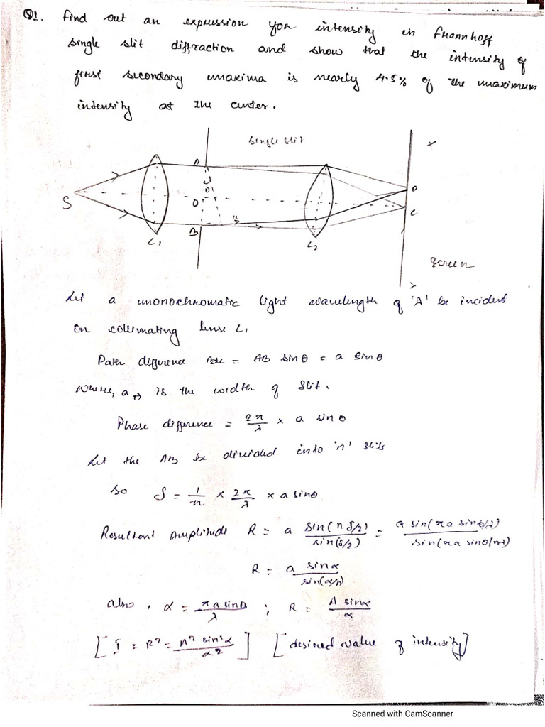 Diffraction of Light - Wave Optics | PDF