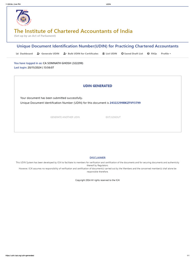UDIN | PDF