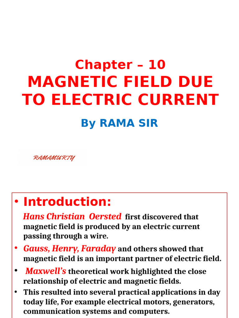 Magnetic Field Due To Electric Current | PDF | Magnetic Field | Torque