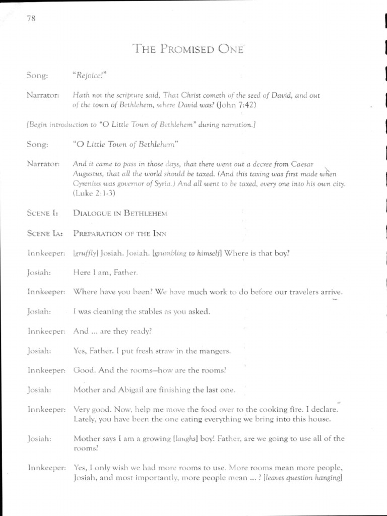 Promised One - Stage Play Script | PDF