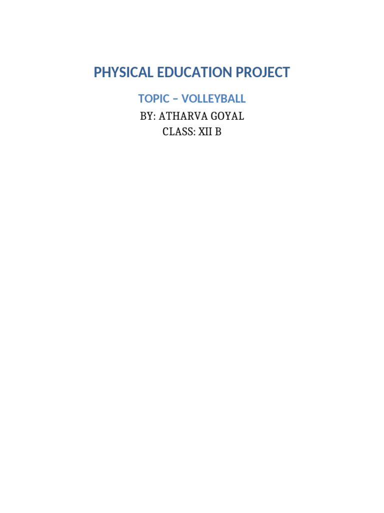 Volleyball Project Final Enhanced | PDF | Volleyball | Summer Sports