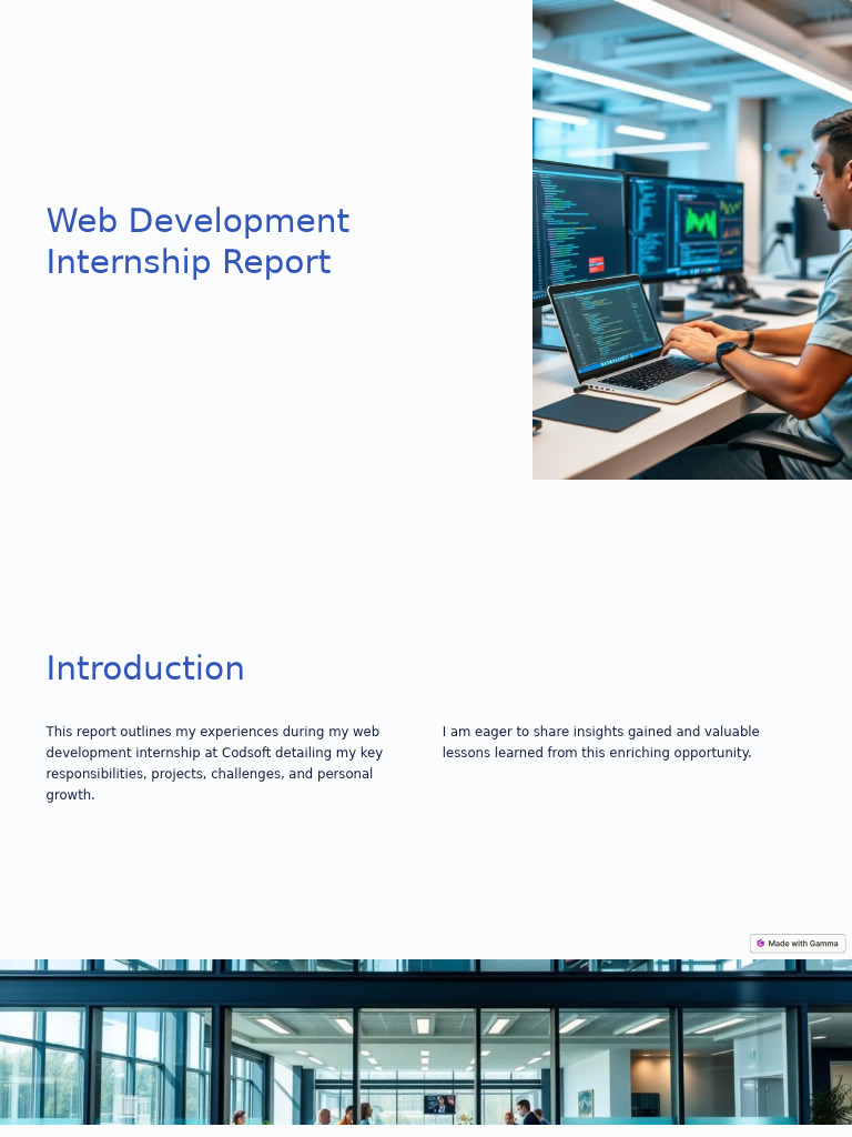 Web Development Internship Report | PDF | Web Development | Collaboration