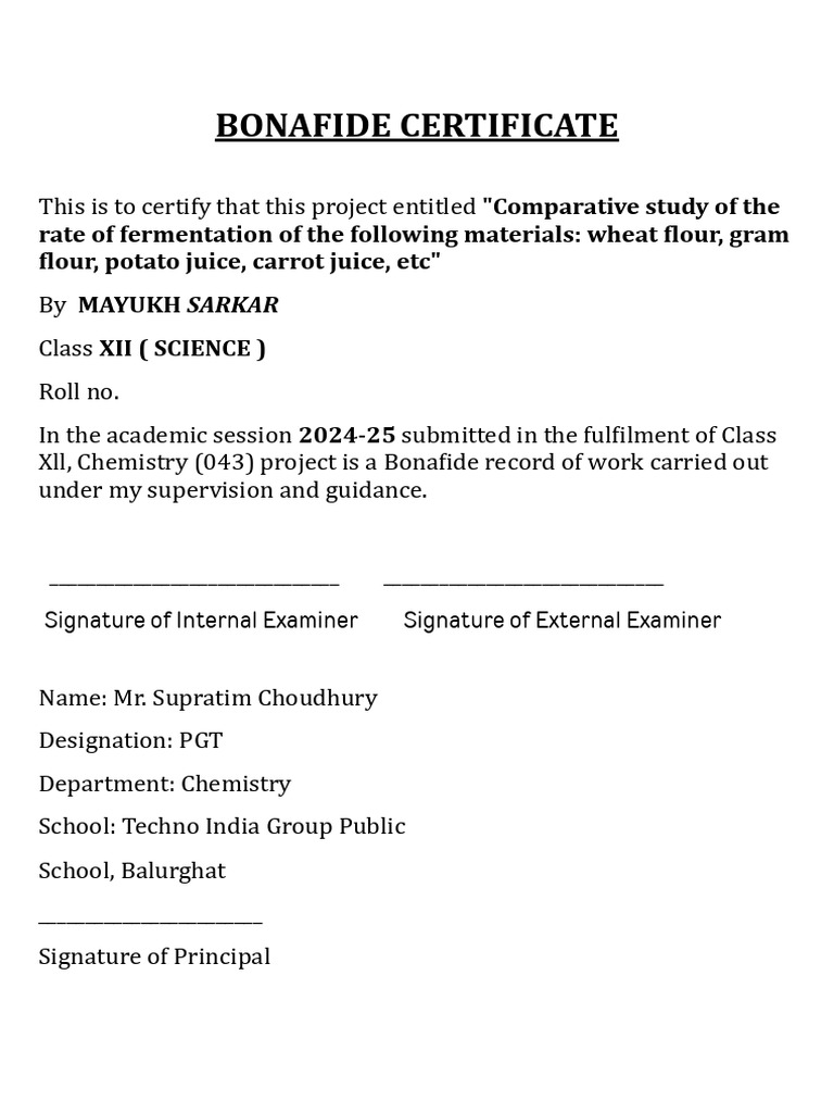 Class Xii Bonafide Certificate - Docx 20241218 173539 0000 | PDF