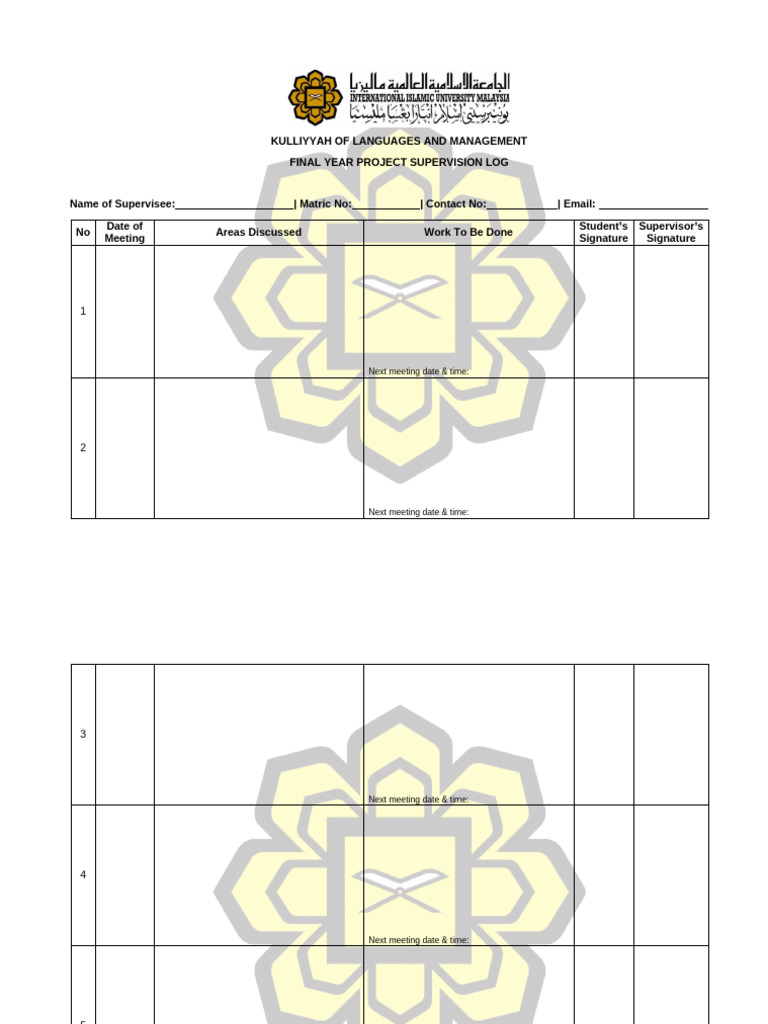 SUPERVISION's LOG | PDF