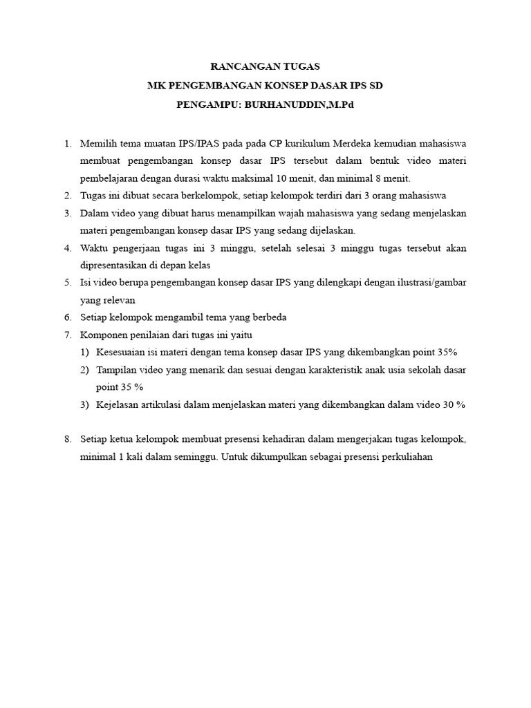 Rancangan Tugas | PDF