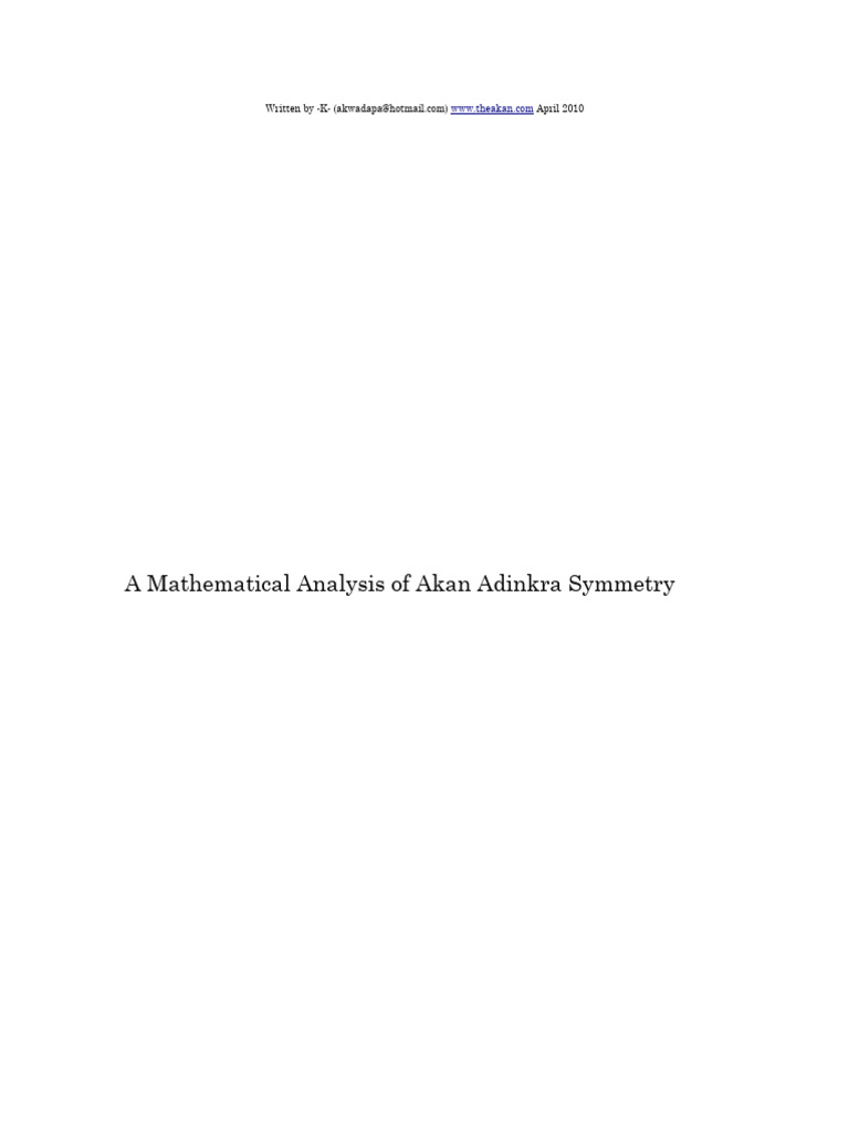 Adinkra Symbol Mathematics | PDF | Group (Mathematics) | Numbers