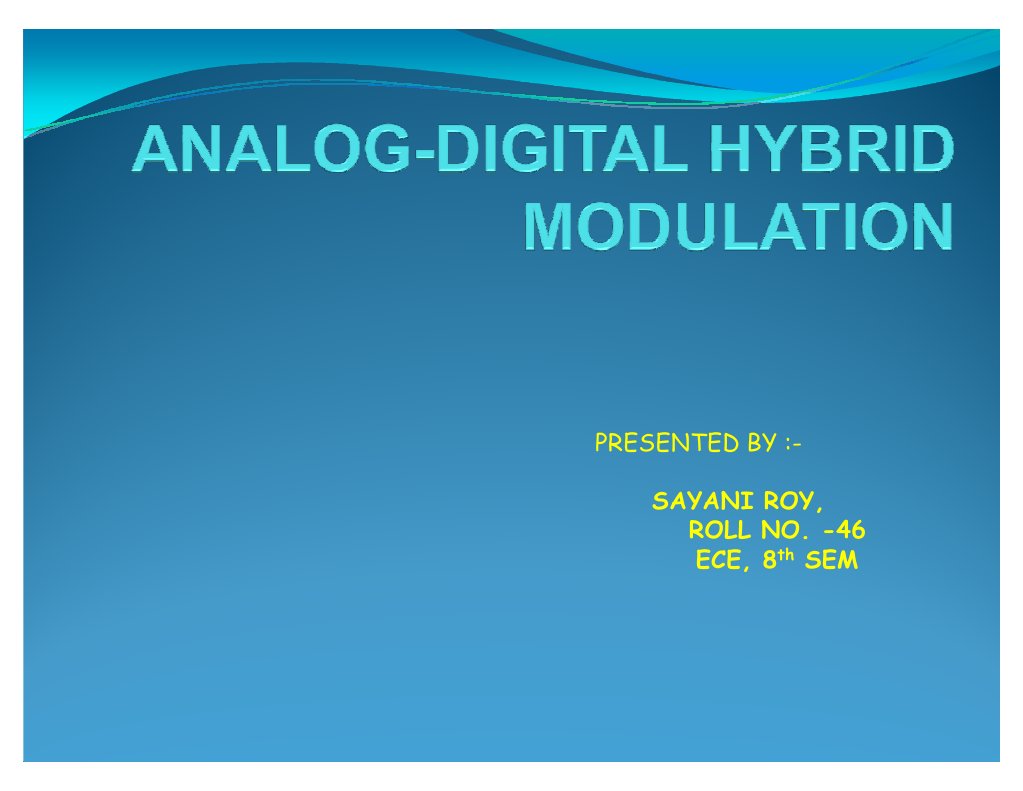 Analog-Digital Hybrid Modulation | PDF