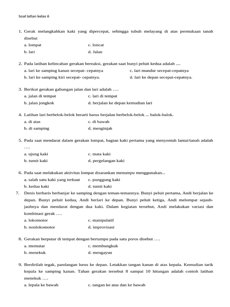 Soal Latian Kelas 6 | PDF