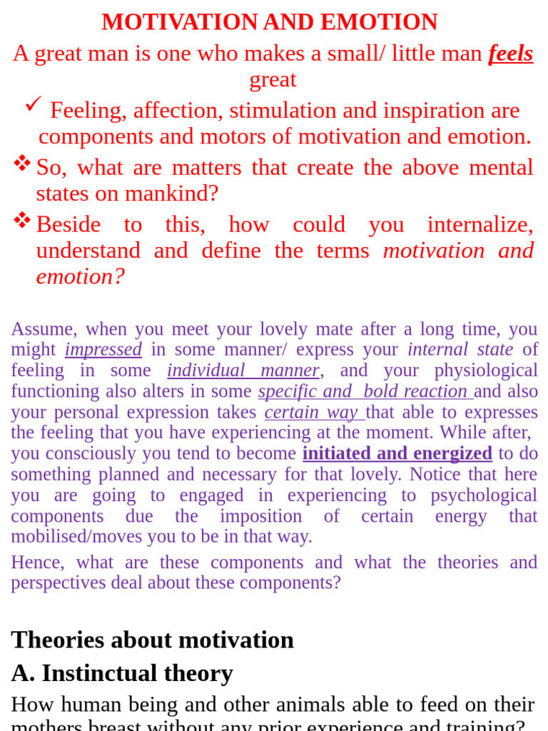 Motivation and Emotion | PDF | Emotions | Motivational