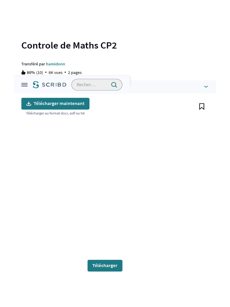 Controle de Maths CP2 - PDF | PDF | Technologie numérique | Informatique