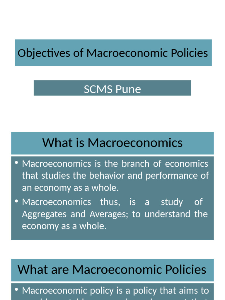 Objectives of Macroeconomic Policies | PDF | Macroeconomics | Economics