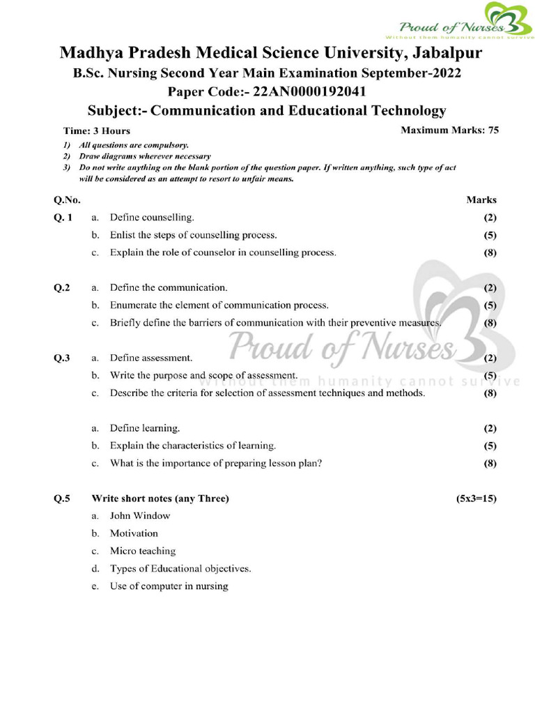 MPMSU 2022 B.Sc2nd CET | PDF