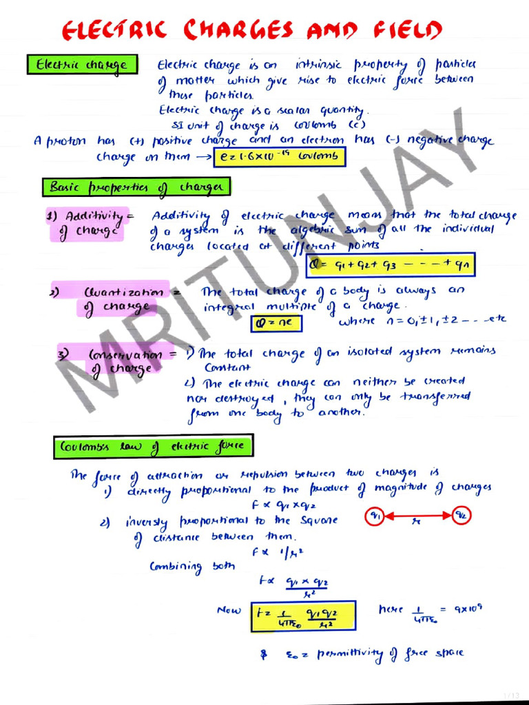 Electric Field Chapter | PDF | Force | Mechanics