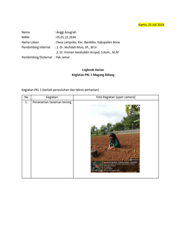 Logbook Day 25 (PKL 1 2024_ANGGI ANUGRAH | PDF
