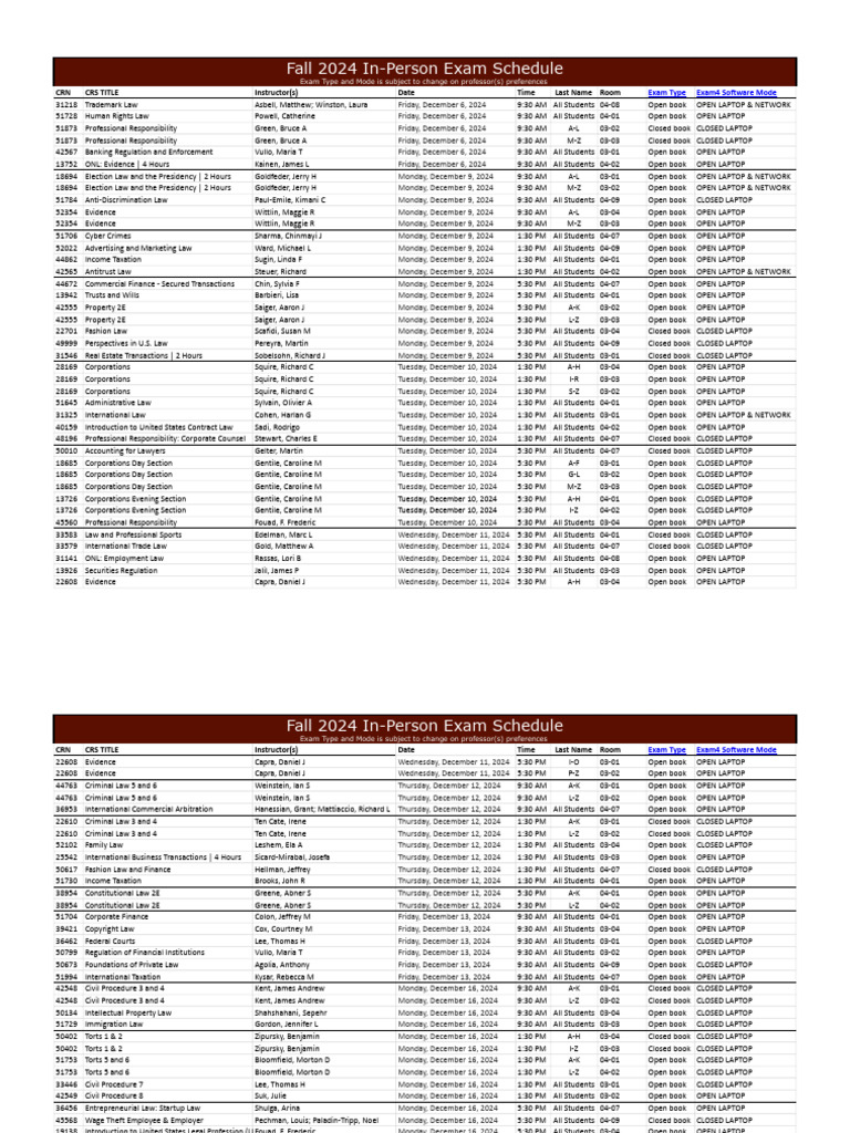 Exam Schedule | PDF | Economies | Justice