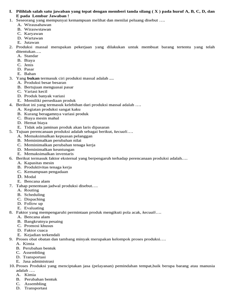 XII - Soal PKK | PDF